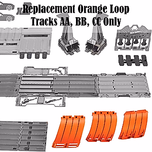 Hot Wheels Replacement Parts Playset FTH77 - Track Builder System Race Crate Die-Cast Car Track ~ Replacement Orange Loop Tracks AA, BB, CC