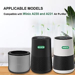 Skydiras A231 Air Purifier Replacement Filter Size O, Compatible with Winix A231 and A230 Air Purifier 1712-0100-00, 3-in-1 H13 Grade True HEPA Filter, 2 Pack