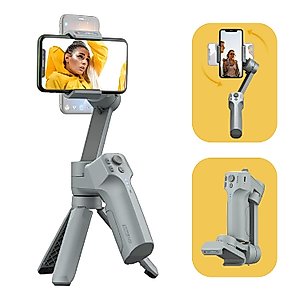 MOZA Mini MX Gimbal Stabilizer 3-Axis Mobile Handheld Stabilizer for Smartphone Small Palm Size Support iOS&Android Easy Start Filming with Max Payload 9.9OZ for Vlog YouTube Street Snapshot