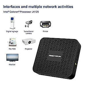 Mini PC GK41 Mini Desktop Computers 8GB DDR4 128GB SSD Intel Celeron J4125 Processor Dual LAN Mini PC, Digital Mic, Business Small PC 4K HDMI/DisplayPort HTPC, Dual Band Wi-Fi Micro PC