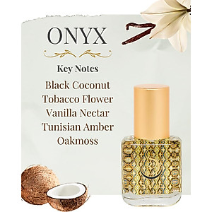 Onyx Organic Perfume Oil Extract Roll-On by Sage- 1/4 oz, Vegan & Cruelty-Free, Earthy Scent, Black Coconut, Vanilla, Oakmoss