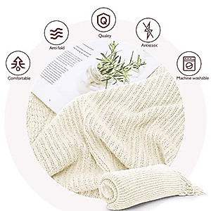 Super Soft Throw Blanket Lightweight Cozy Warm Fluffy Throw Blankets for Couch Bed Sofa 50x60 Inches White