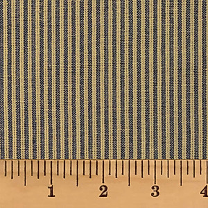 Heritage Navy Blue Thin Stripe Cotton Homespun Fabric by JCS - Sold by The Yard