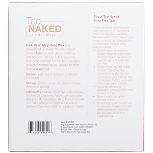 Too Naked Pink Pearl Strip-Free Wax, Beeswax-Free Wax, Synthetic Film Wax, 28.8 ounces