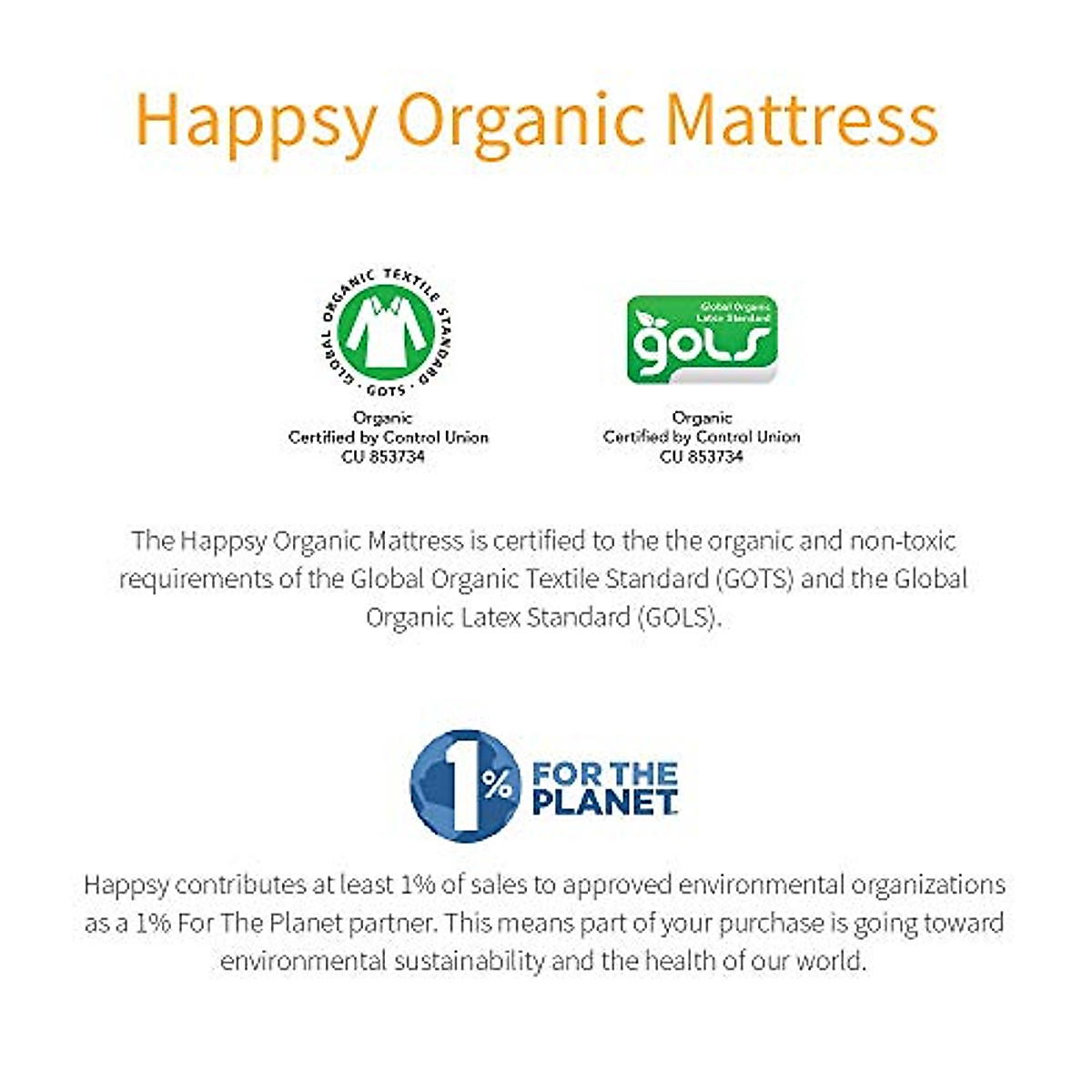 Happsy Organic Mattress, Healthy and Safe Mattress with Organic Latex and Encased Coils, Non-Toxic, Full