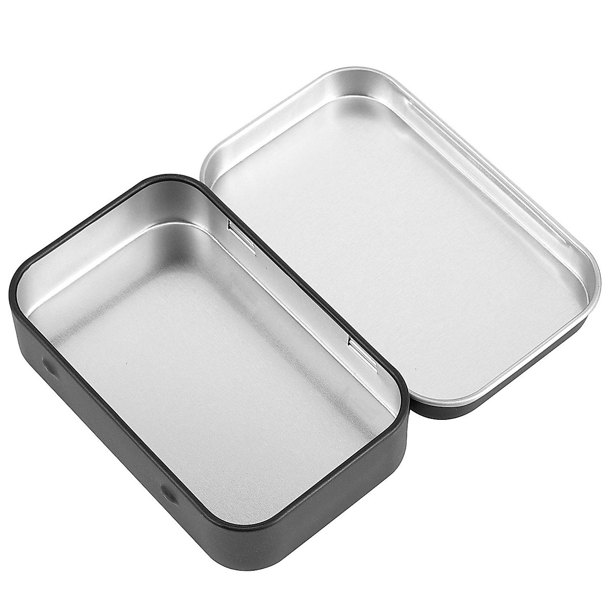 ZOENHOU 60 Pack Metal Rectangular Empty Hinged Tins, Black Mini Portable Box Containers, Tin boxes with Hinged Lids, Small Tins for Storage Home Organizer, 3.7 x 2.4 x 0.9 Inch