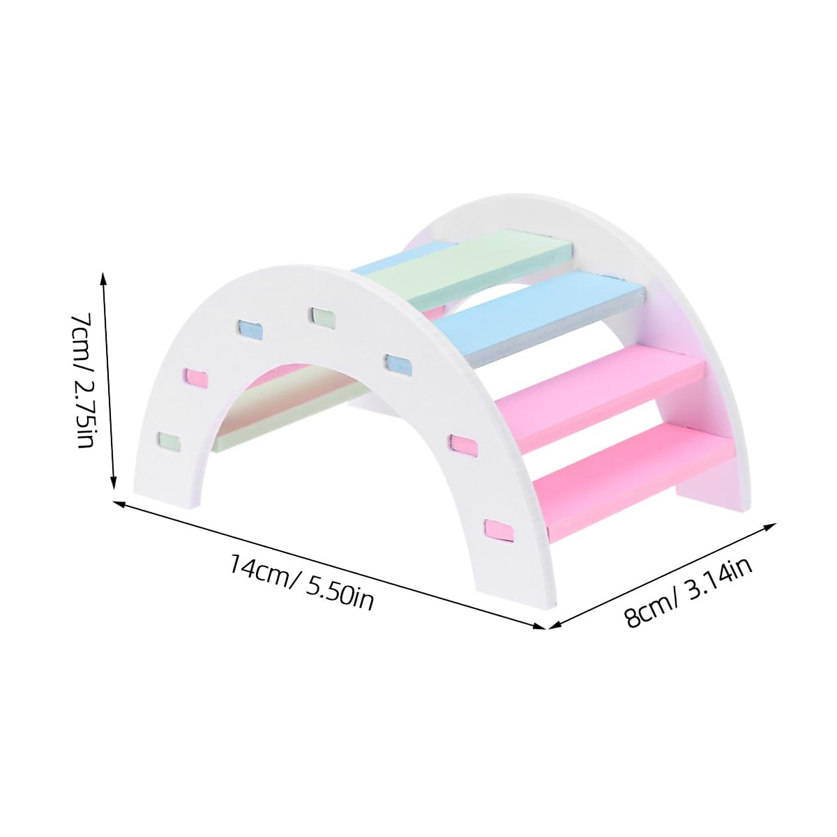 Ipetboom Chinchilla Toys Hamster Wooden Ladder Bridge Rat Chew Toy Guinea Pigs Climbing Toy Small Animals Cage Accessories for Chinchillas Gerbil Mice Ferret Rainbow Color Hamster Toys