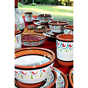 Cactus Canyon Ceramics Spanish Terracotta Deep Serving Dish, White