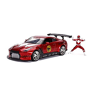 Jada 1:24 Diecast 2009 Nissan GT-R with Red Ranger Figure for Boys