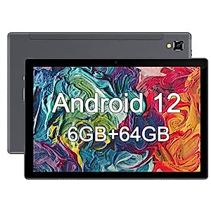 Android Tablet 10 inch, Android 12 Tablet, 6GB RAM 64GB ROM, 512GB Expand Android Tablet with Dual Camera, 5G & 2.4G WiFi, Bluetooth, 8000mAh, HD Touch Screen, Google GMS Certified