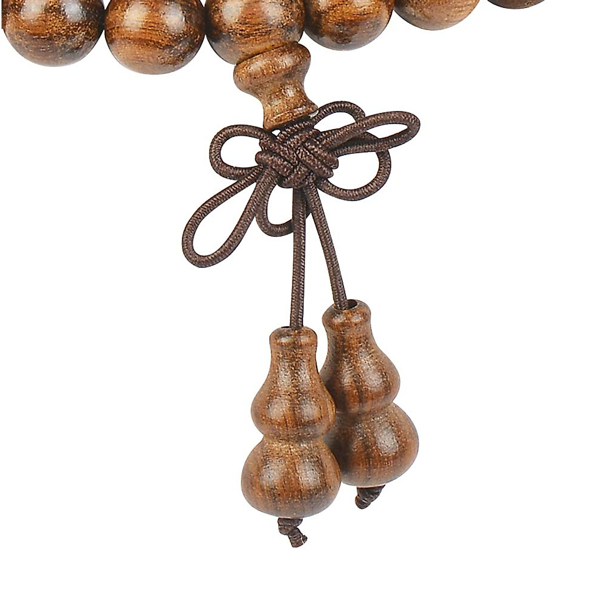 anzhongli mala beads bracelet 108 8mm Beaded Necklace sandalwood elastic (Gourd - Rosewood)