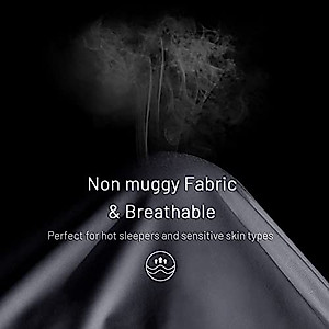 NEXHOME PRO 100% Organic Bamboo Duvet Cover Set Queen - Lightweight Summer Cooling Comforter Cover for Hot Sleepers 90"x90" 3pcs Breathable Dark Grey Bedding with Corner Ties,Zipper Closure,No Insert