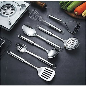 Cooking Utensils Set 8 Piece, Stainless Steel Kitchen Utensils Set with Utensil Holder, Kitchen Tool Set and Caddy