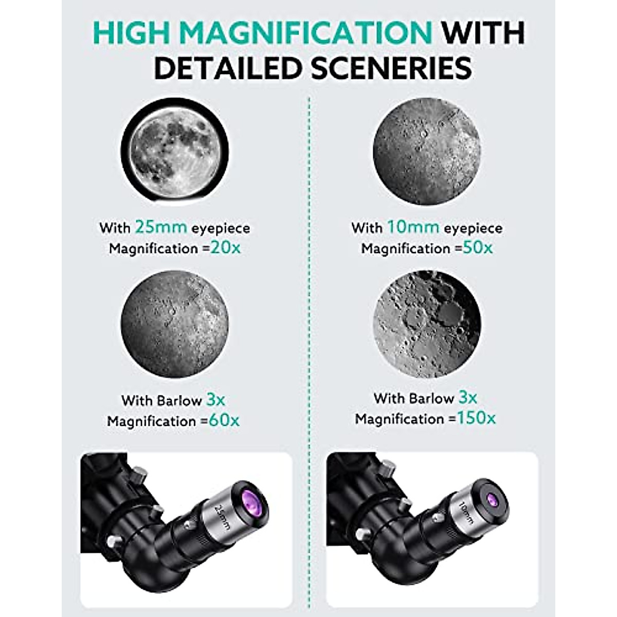 Telescopes for Adults Astronomy, 80mm Aperture 500mm Professional Refractor Telescopes for Kids, Beginners Telescope with Adjustable Tripod, Phone Adapter to Observe The Moon and Planet