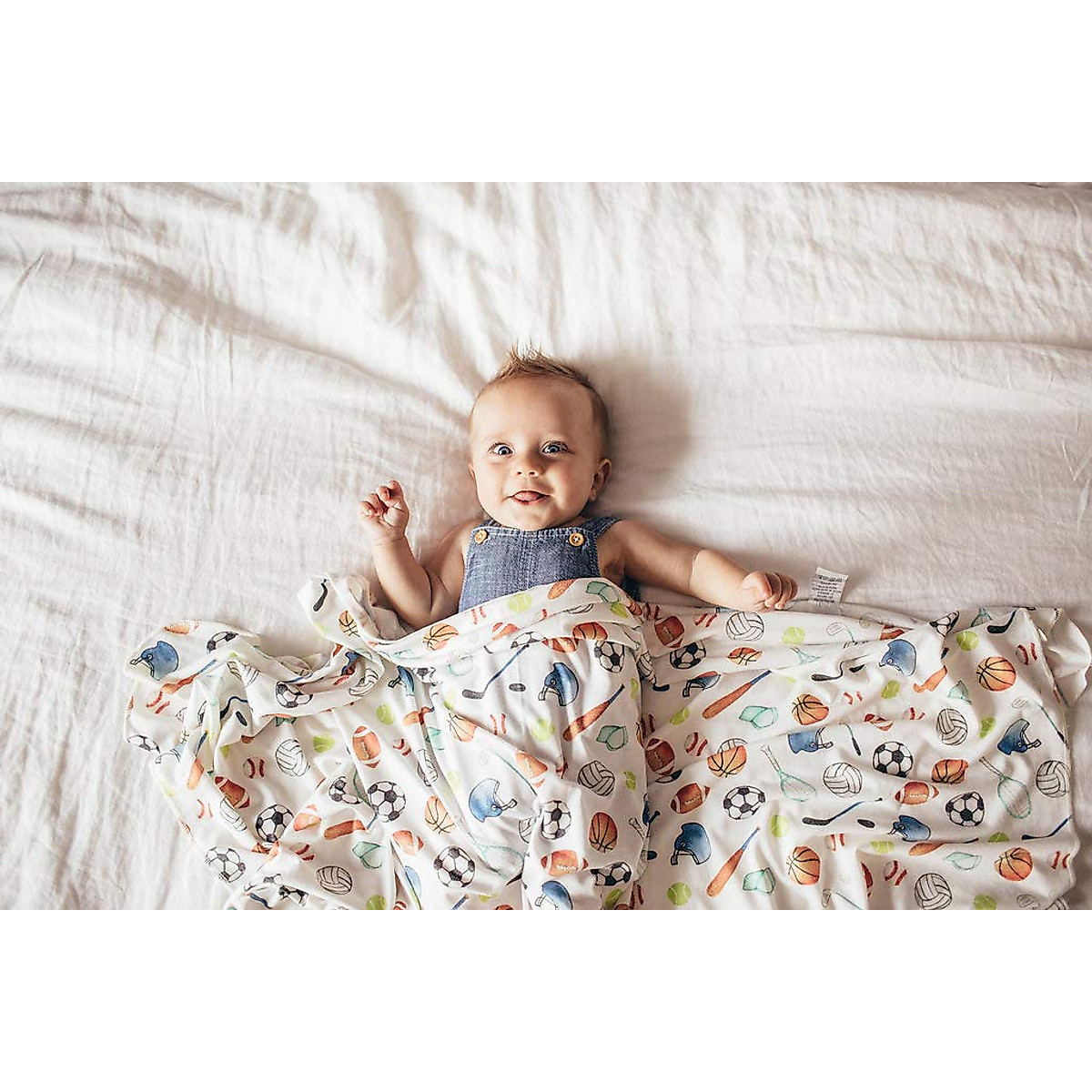 Large Premium Knit Baby Swaddle Receiving Blanket "Varsity" by Copper Pearl