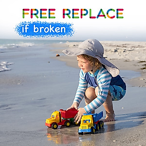 Polesie Plastic Dump Truck Toy - Construction Vehicle Toys for Toddlers Beach Toys for Toddlers - Sandbox Toys for Toddlers Age 2-4 - Construction Trucks for Boys - Yellow/red