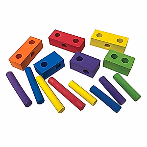 FUN n' SAFE (7684 Foam Peg Blocks for Kids, 150 Brightly Colored Pieces