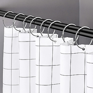 24 Pack Shower Curtain Rings, Rustproof Decorative Shower Curtain Hooks Metal Round Shower Ring Hooks for Bathroom Shower Rod (Stainless Steel)