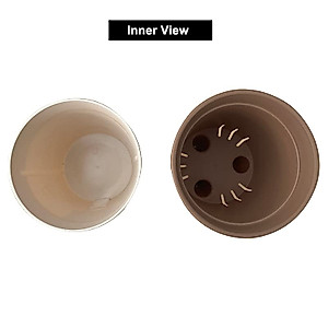 Telsly 5.5 inch self Watering Flowerpot, Three Piece Package, Plastic Ventilated Flowerpot, Suitable for Outdoor windowsill Garden, Indoor Plants, Aloe, Herbs, African Violet, Succulent Plants (Red)