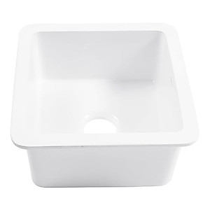 Sinkology Eden Crisp White Fireclay 18" Single Bowl Undermount Kitchen Sink