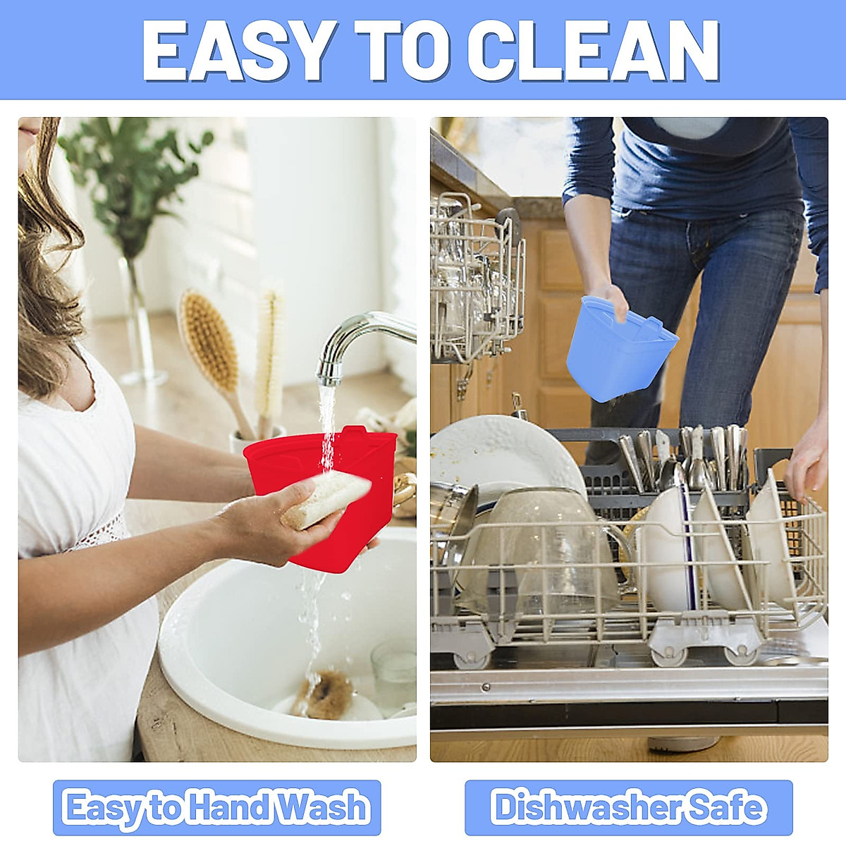 CHAHOT Silicone Slow Cooker Liners-2Pcs Slow Cooker Divider Liners for Crock Pot 6QT, Reusable Leakproof Dishwasher Safe BPA Free Food Grade Silicone Slow Cooker Liners for Crockpot Slow Cooker 6-7QT