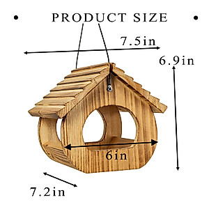 BalterFF Bird Feeders for Outdoors,Wooden Unique Seed Sunflower Food Feeder Blue Cardinal Finch Backyard Platform Balcony Gazebo Tree Fence Wall Mount Effortless Holder Automatic Buddy