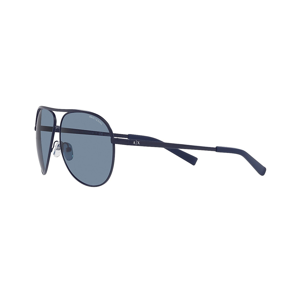 A|X Armani Exchange AX2002 Pilot Sunglasses, Dark Blue Polarized, 61 mm