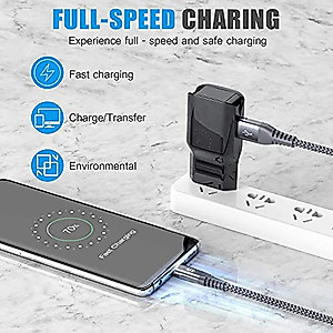 sweguard Micro USB Cable 6.6ft 2-Pack Android Charger Cable, Micro USB Nylon Braided Charger Cord for Samsung Galaxy S7 Edge S6 S2 J7 J5 J3 J3V J2,LG K10 V10,Moto E6 5 4,Kindle,Fire Tablet,PS4-Grey