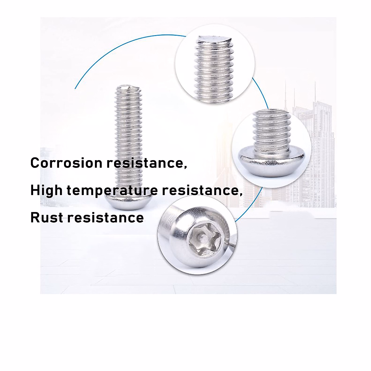 cSeao 10pcs M8 25mm Torx in Pin Button Head Security Screws, Tamper Proof Screws, Plain Finish, 18-8 / A2-70 304 Stainless