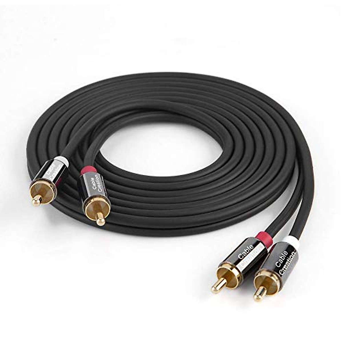 CableCreation RCA Cable, 2RCA Male to 2RCA Stereo Audio Subwoofer Cable Compatible with Speaker, AMP, Turntable, Receiver, Home Theater, Subwoofer, Double Shielded, 16 Feet/5M