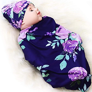 Violet Flower Baby Car Seat Cover and Swaddle Cocoon