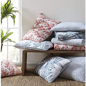 Tommy Bahama Quilt Set Reversible Cotton Bedding with Matchin Shams, All Season Home Decor, King, Cape Verde Smoke Grey/Blue