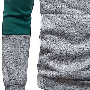 Maiyifu-GJ Men Casual Colorblock Pullover Hoodies Long Sleeve Patchwork Drawstring Hoodie Casual Slim Fit Hooded Sweatshirt (Light Grey,3X-Large)
