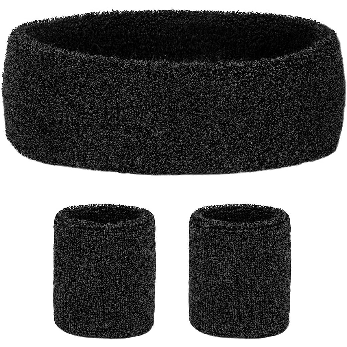 80s Sweatbands and Wristbands, Neon Sweatbands 80s, Sports Headband and Wristband Sets in 5 Colors