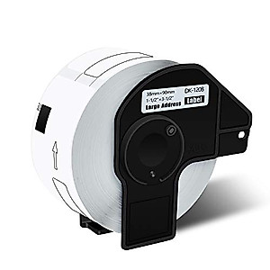 GREENCYCLE 1PK Compatible for Brother DK-1208 DK1208 Address Paper Label Roll 38mm (1-1/2) Inches 90mm to Brother Ptouch QL-1050 QL-500 QL-Series w/Frames