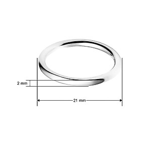SILVERLINE JEWELRY Sterling Silver 2mm Plain Round Dome Comfort Fit Wedding Band Ring Size 10