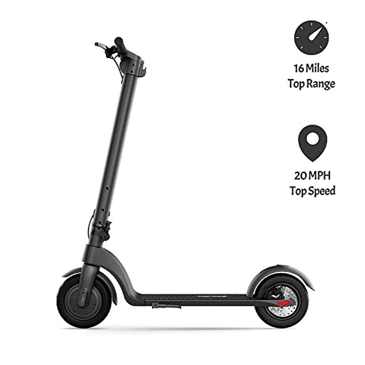 Jetson Knight Adult Electric Scooter, LCD Display, Removeable Rechargeable Battery, Thumb Throttle, Easy-Folding Mechanism, Up To 20 MPH, Range of up to 16 Miles, Ages 12+, Black, JKNGH1-BLK