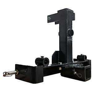 Titan Attachments 3 Point Transformer Tractor Hitch Fits Category 1 Tractors, Titan Quick Hitch Compatible, Optional Hay Bale Spear and Stabilizer Spears, Black Finish, Move Large Round Hay Bales