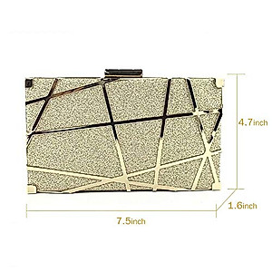 Women Evening Clutch Bag Exquisite Metal Hollow Out Design Evening Purse Wedding Bridal Handbag