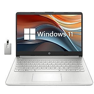 HP 14" FHD IPS-Type Lightweight Laptop, AMD Ryzen 3-3250U, 32GB RAM, 2TB PCIe SSD, AMD Radeon Graphics, True Vision HD Camera, Wi-Fi 5, Bluetooth, Win 11, Silver, 32GB USB Card