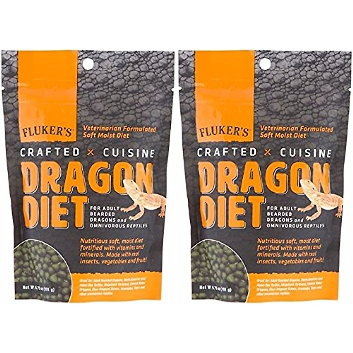New Fluker's 2 Pack of Crafted Cuisine Juvenile Bearded Dragon Diet, 6.75 Ounces Per Pack