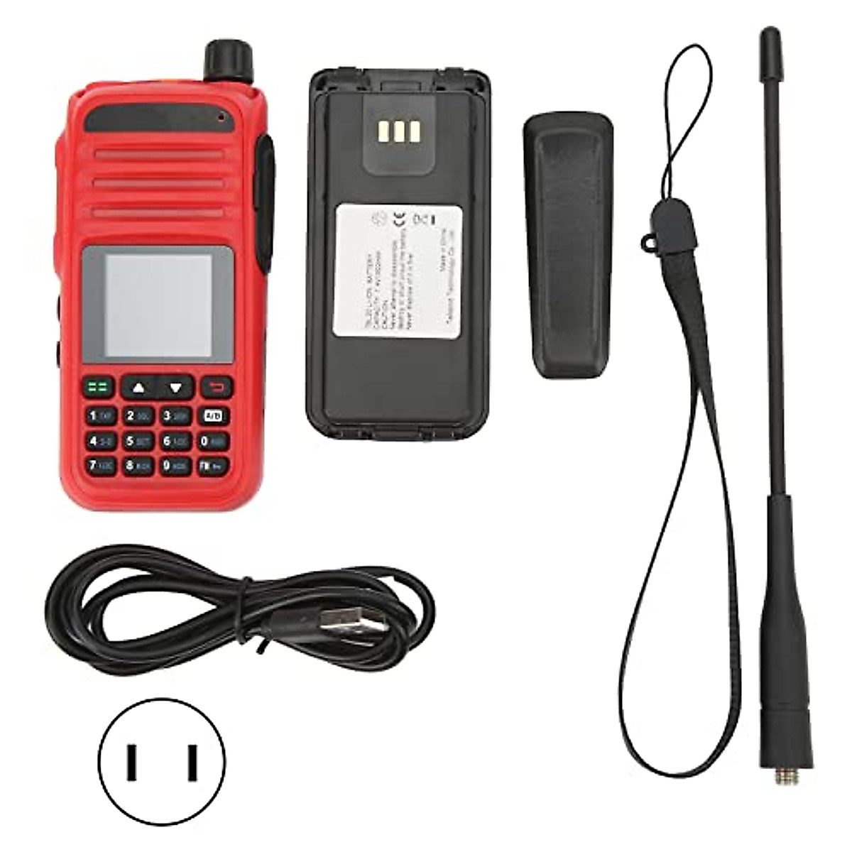 Walkie Talkie Multi Band Two Way Radio SOS Button UHF VHF AM FM Rechargeable Loud Clear Audio for Intercom (US Plug)