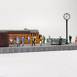 HO Scale 1:87 Standing Seated Passenger People Painted Figures for Model Train Layout (30PCS)