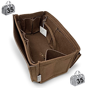AlgorithmBags Purse Organizer Insert | designed for Louis Vuitton LV Speedy 30 35 40 25 | Luxury Liner Shaper Divider (35, Brown)