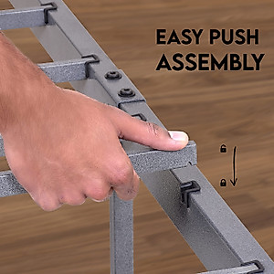 AMBEE21 CastleBeds Vintage Twin Size Silver Iron Bed Frame with Headboard Footboard Wrought Rod Art Heavy Duty Steel Metal Platform Foundation Farmhouse Industrial Victorian Style 600 lbs Capacity