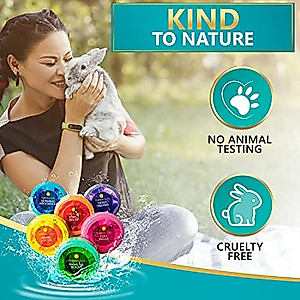 Aromatherapy Shower Steamers, Set of 6 Scent Tablets - Essential Oil Fizzies Bath Bombs Self Care Kit for Women - Relaxing Stress Relief Gifts