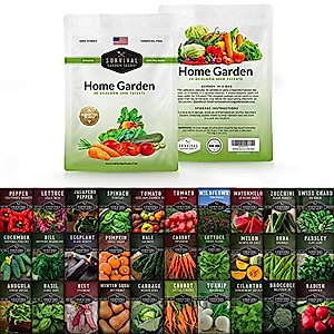 Survival Garden Seeds Home Garden Vegetable, Fruit & Herb Seed Bank Kit - 30 Pack - 18,500+ Non-GMO Heirloom Seeds Per Seed Vault - Grow Your Own Survival Food - Essential Emergency Preparedness Gear