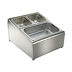 Winco SCPH-33 - Stainless Steel Condiment Packet Holder, 2 Compartments
