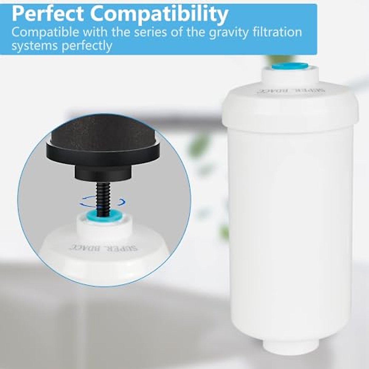 SUPER.BDACC Flouride Gravity System Water Filter, for Berkey K5366 Flouride and Arsenic Reduction Elements Filters, Compatible with Berkey Filtration, Pack of 2