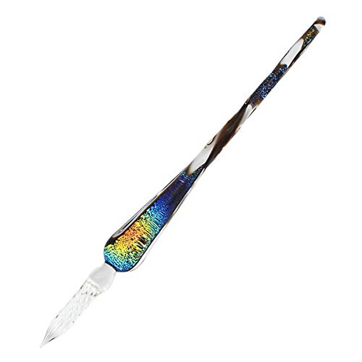 Xiaoyu Glass Dip Pen Vintage Handmade Glass Signature Pen Starry Sky Crystal Dip Sign Pen Gift Calligraphy Pen - E